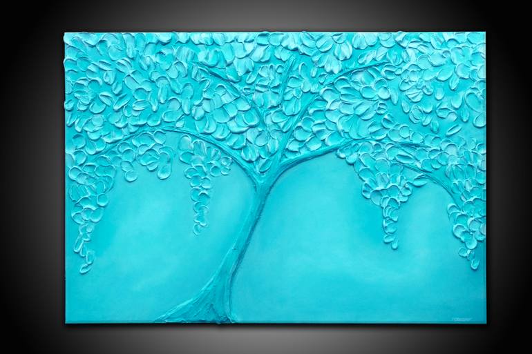 TURQUOISE TREE Painting by Kate Challinor | Saatchi Art