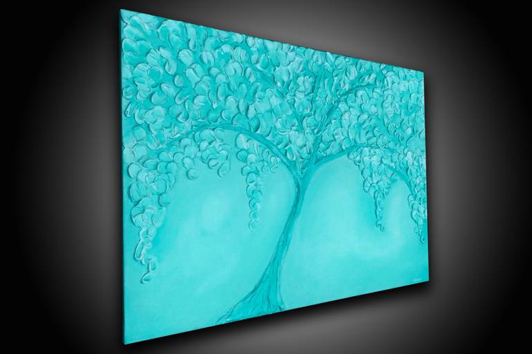 TURQUOISE TREE Painting by Kate Challinor | Saatchi Art