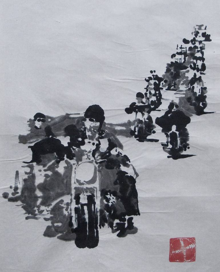 Motorcycle Club Drawing by Robert Olason | Saatchi Art