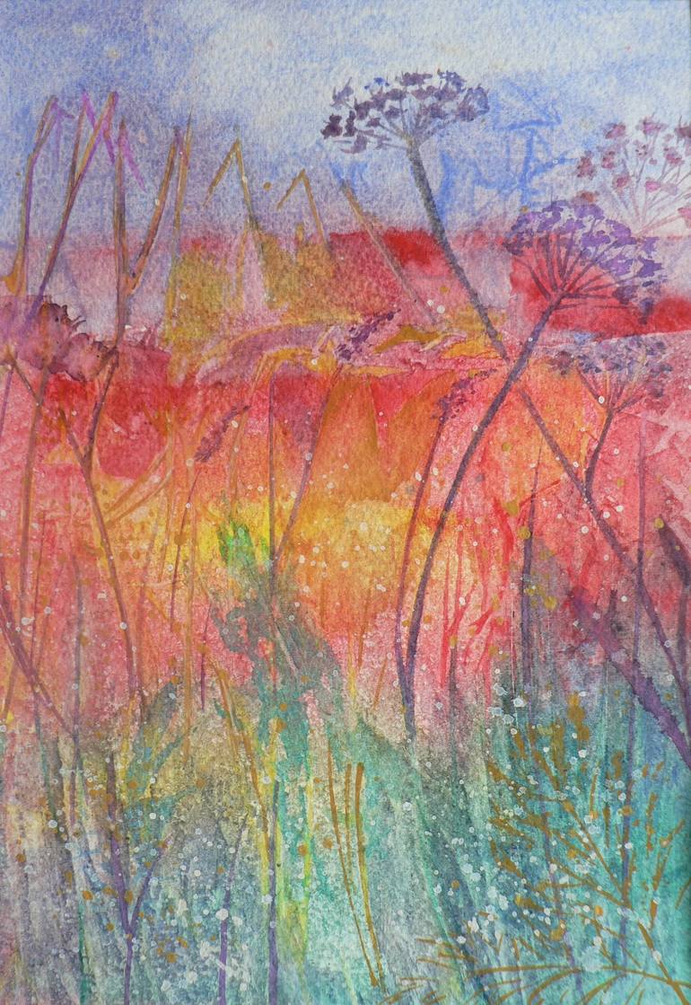 Hedgerow Painting by Norma Rowe | Saatchi Art