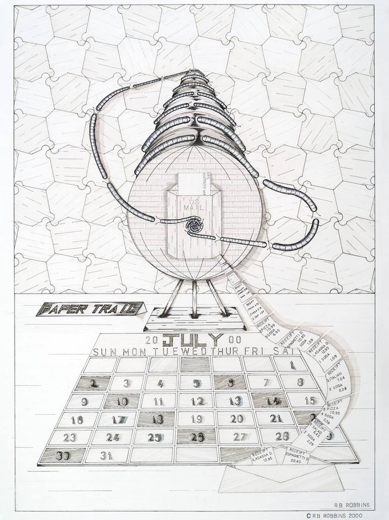 Papertrail Drawing by Robert Robbins | Saatchi Art