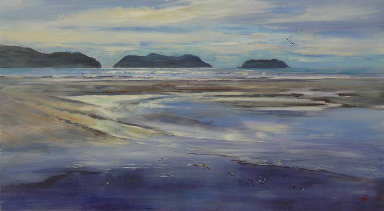 The Launching, Marahau Painting by Jan Thomson | Saatchi Art
