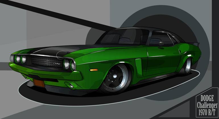 Dodge Challenger 1970 R/T (Pro-touring) Drawing by Artem Elnikov ...