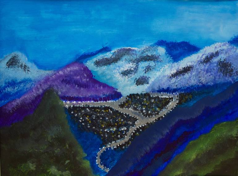 Mountains in Switzerland Painting by Becky Danese | Saatchi Art