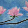 Three magnolia Painting by Becky Danese | Saatchi Art