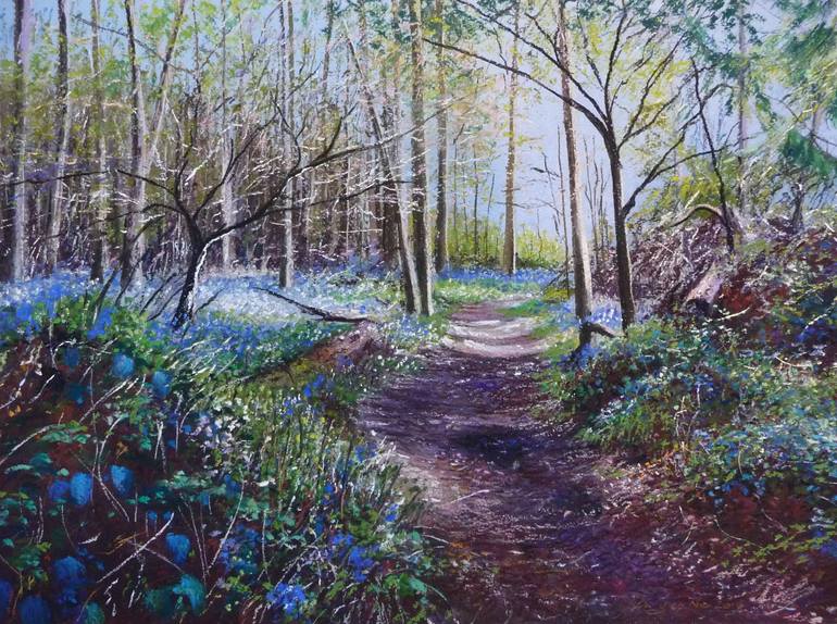 Woodland path Drawing by John Yeo | Saatchi Art