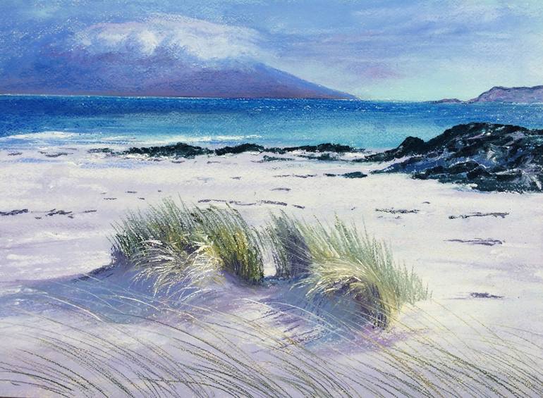 Sunrise the Hebridean Island of Iona. Drawing by John Yeo | Saatchi Art