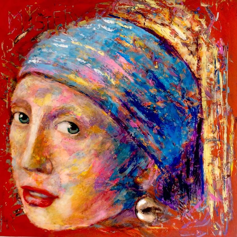 Fille à la Pearl. Just give me a break! Painting by Jy Rendo | Saatchi Art