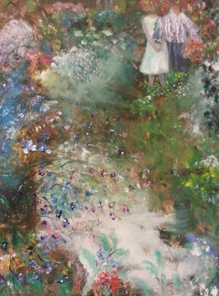 Romantic garden Painting by Haiyan Wang | Saatchi Art