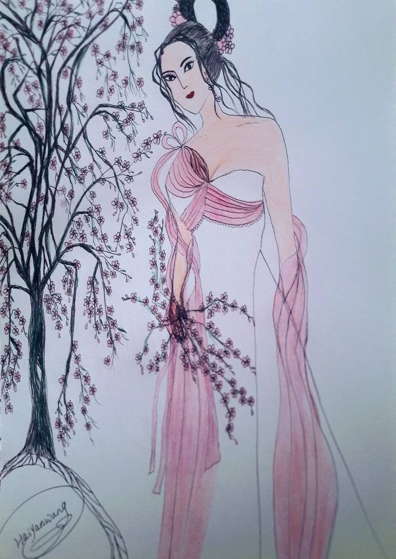 《Flower is smiling》 Drawing by Haiyan Wang | Saatchi Art