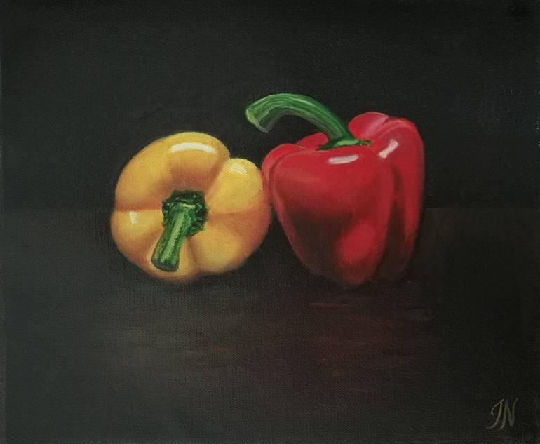 Still life- Bell peppers Painting by Jyotsna Bhole | Saatchi Art