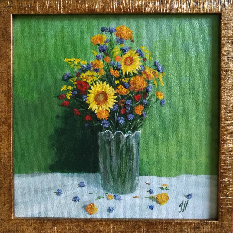 Sunshine in a vase Painting by Jyotsna Bhole | Saatchi Art