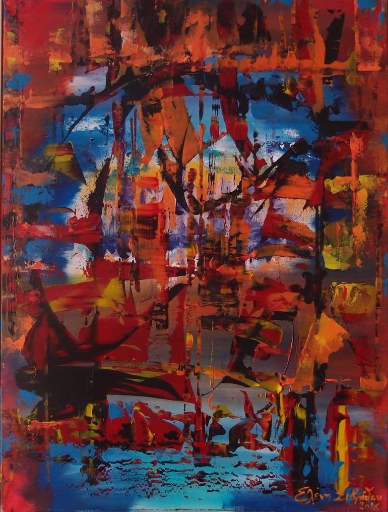 Shattered reality Painting by Eleni Sivridi | Saatchi Art