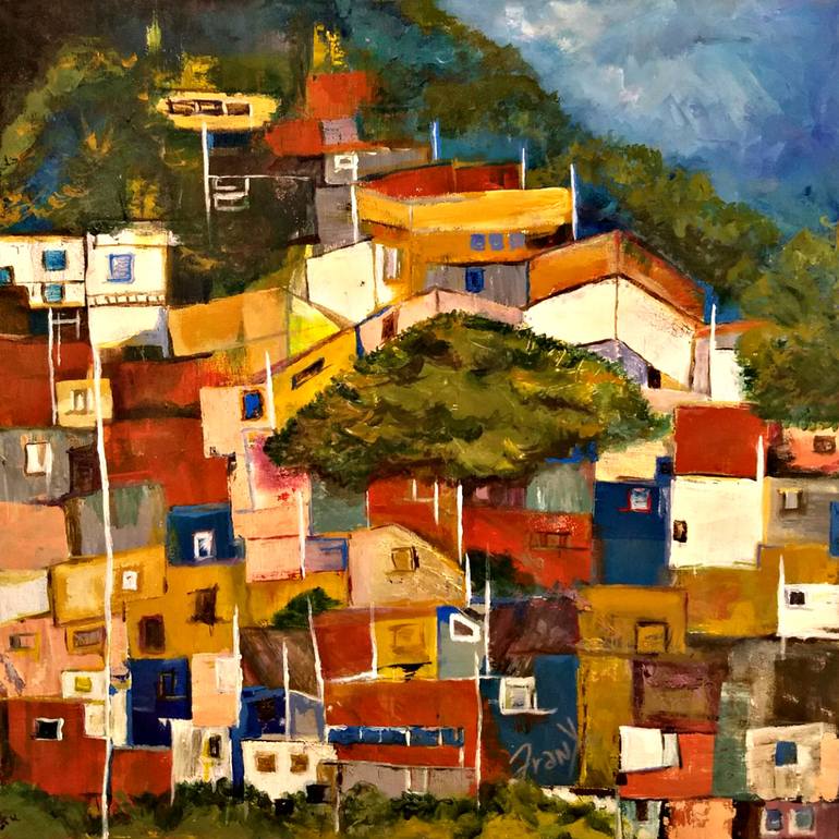 Favelas 2, Somewhere in Latin America Painting by Francisco Dominguez ...