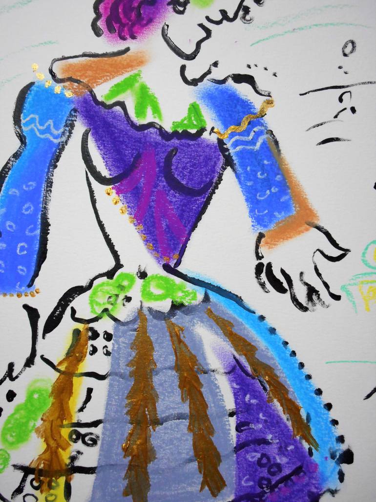 Circus 2 (after Marc Chagall) Drawing by Haelyn Y | Saatchi Art