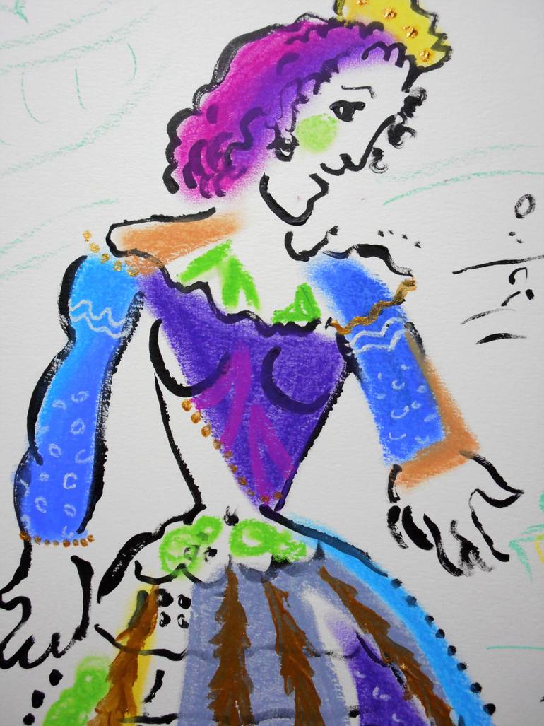 Circus 2 (after Marc Chagall) Drawing by Haelyn Y | Saatchi Art