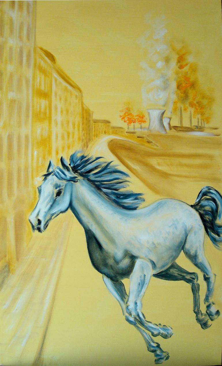 The city is not made for horses (the factories) Painting by Claude Forthomme | Saatchi Art