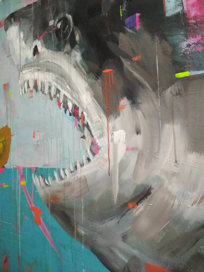 shark attack Painting by Zahar Kondratyuk | Saatchi Art