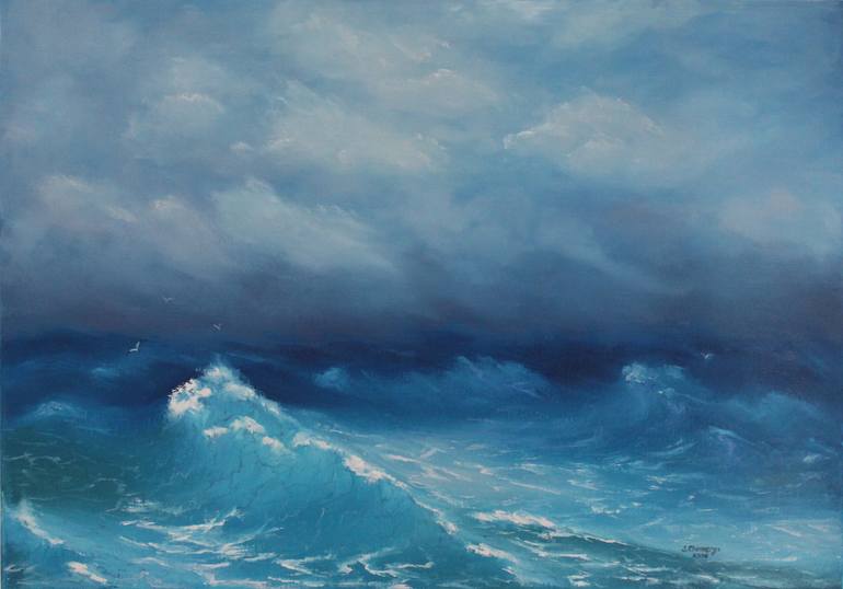 Gusty Sea Painting by Svity Chemerys | Saatchi Art