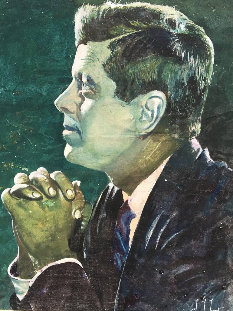 JFK Portrait Painting by Chandrakant Shinde | Saatchi Art