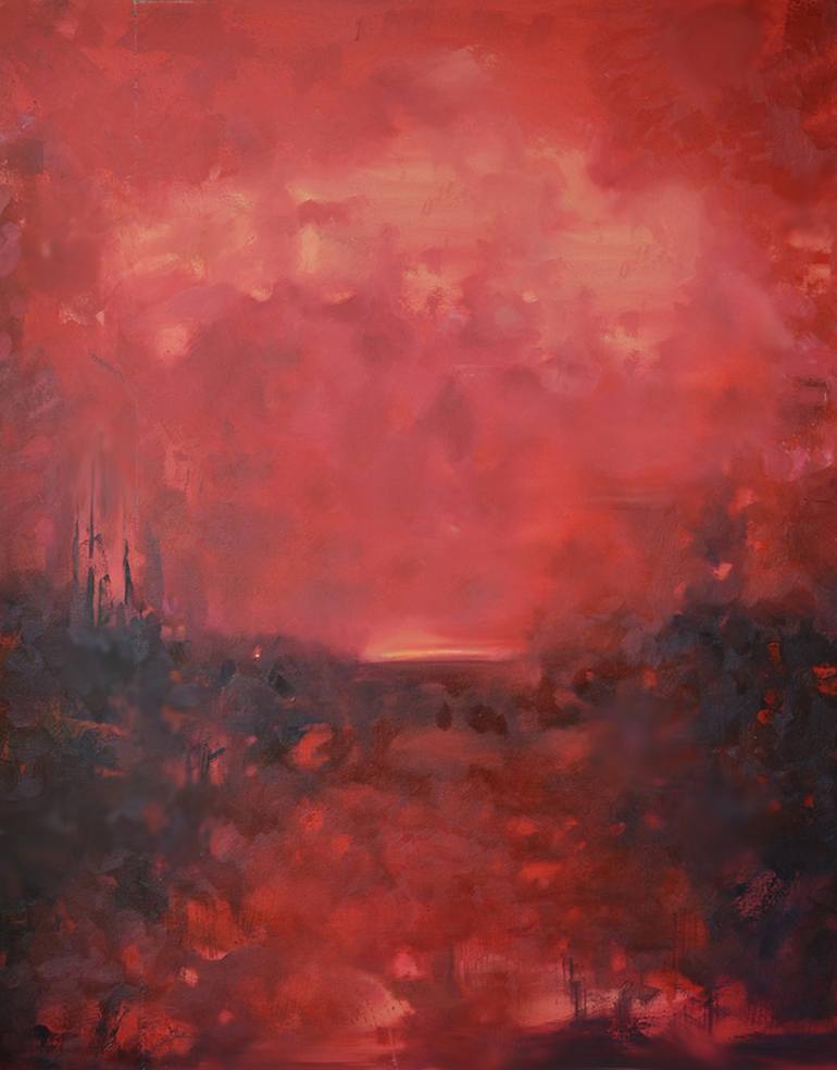 Red Scape Painting by Peter Speach | Saatchi Art
