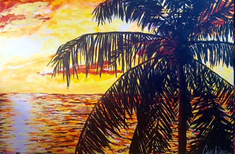 Lone Plam Painting by Cameron Walls | Saatchi Art