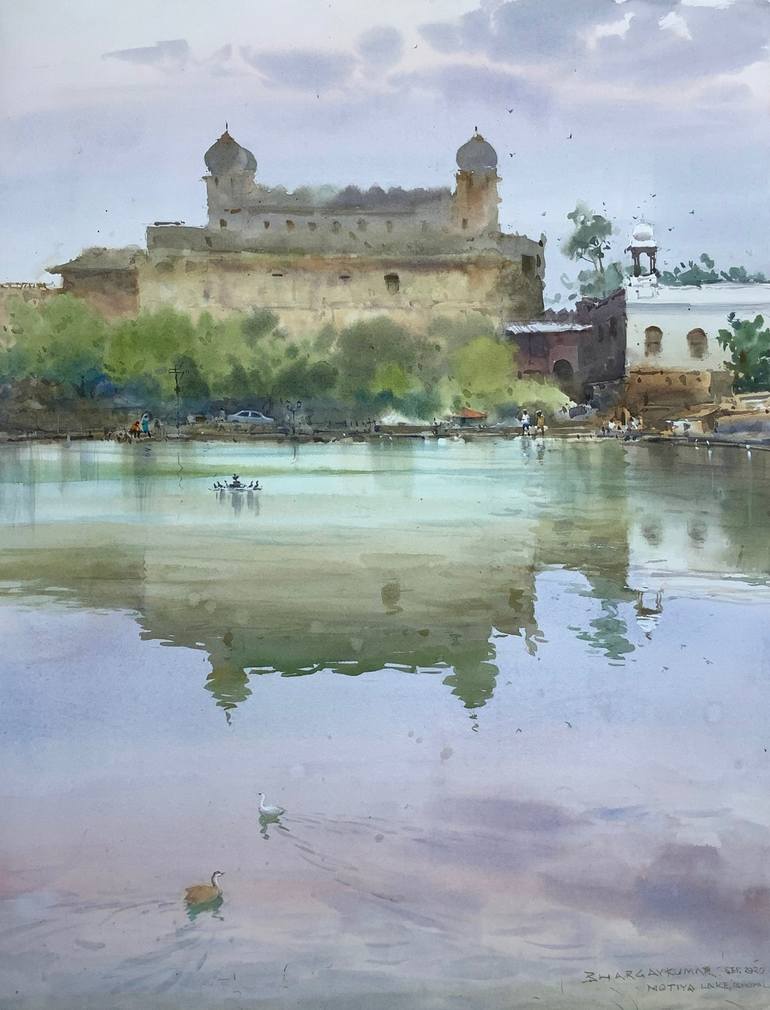 Motiya Talab, Bhopal. Painting by Bhargavkumar Kulkarni | Saatchi Art