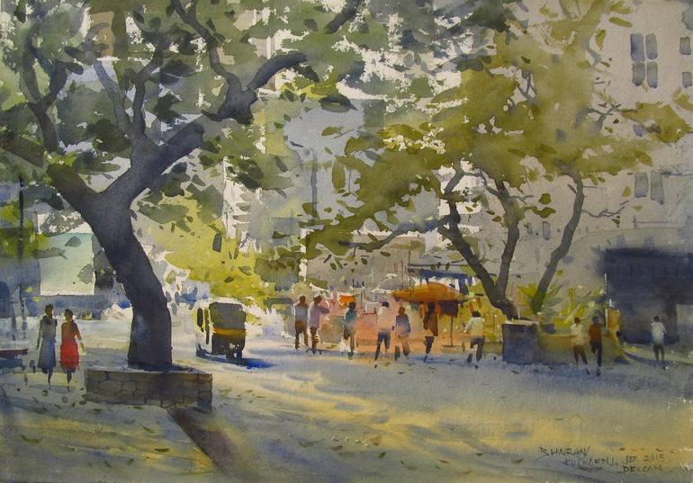 Deccan Pune. Painting by Bhargavkumar Kulkarni | Saatchi Art