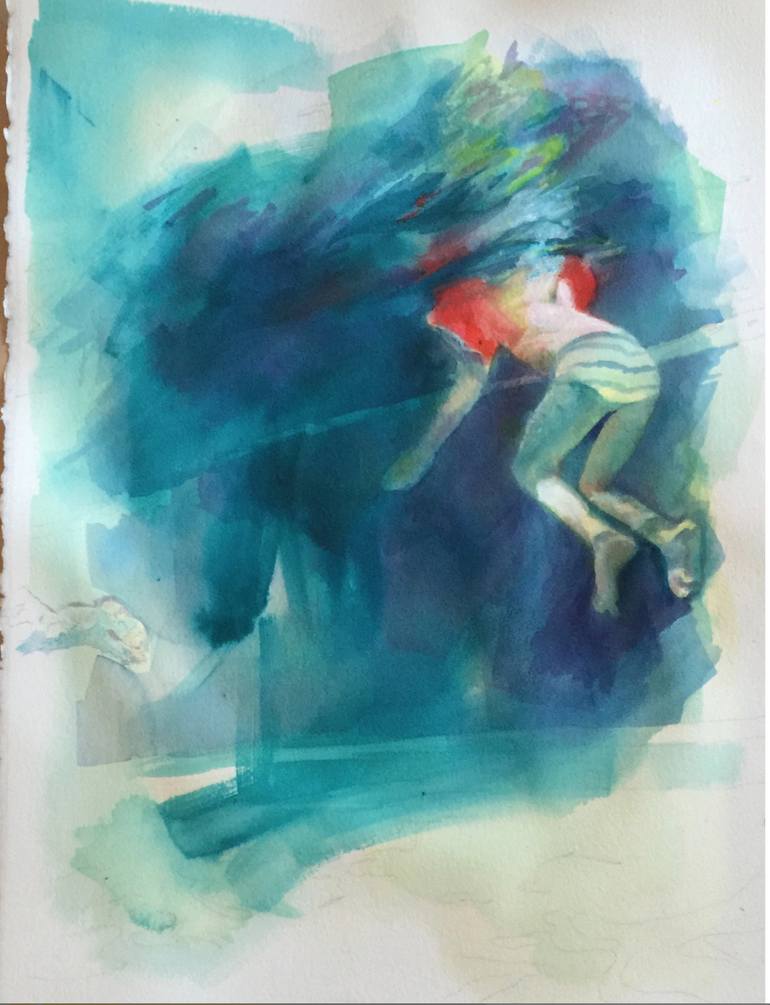 Red Armbands Painting by Michelle Key | Saatchi Art