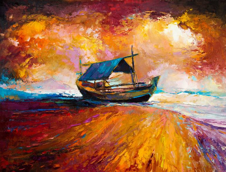 Fishing boat Painting by Boyan Dimitrov | Saatchi Art