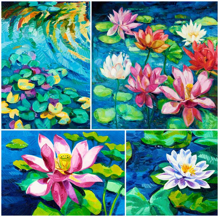 Water Lily Painting by Boyan Dimitrov | Saatchi Art