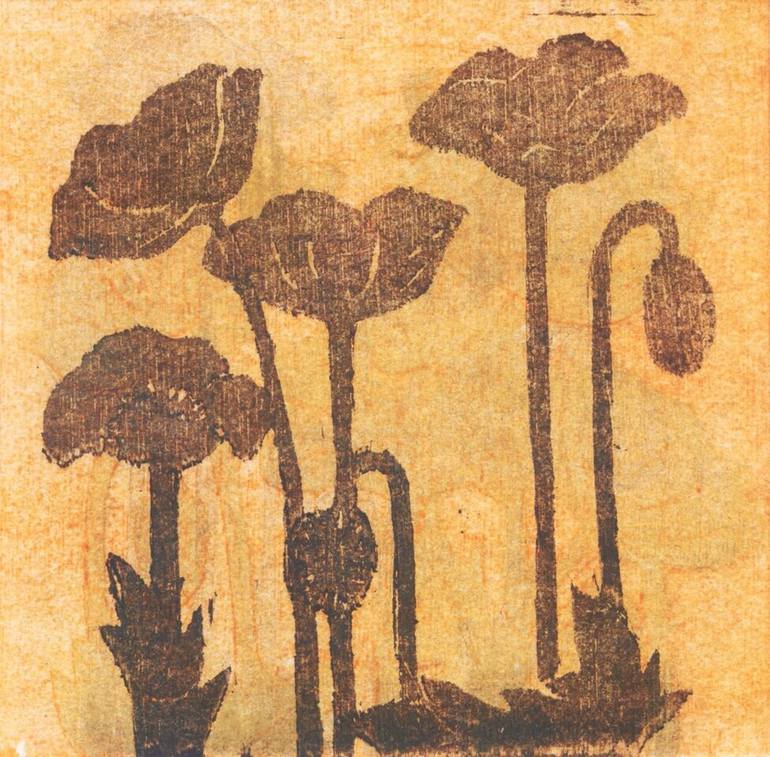 Poppy I #15 of 80 - Monoprint Printmaking by Hyun Jeung | Saatchi Art