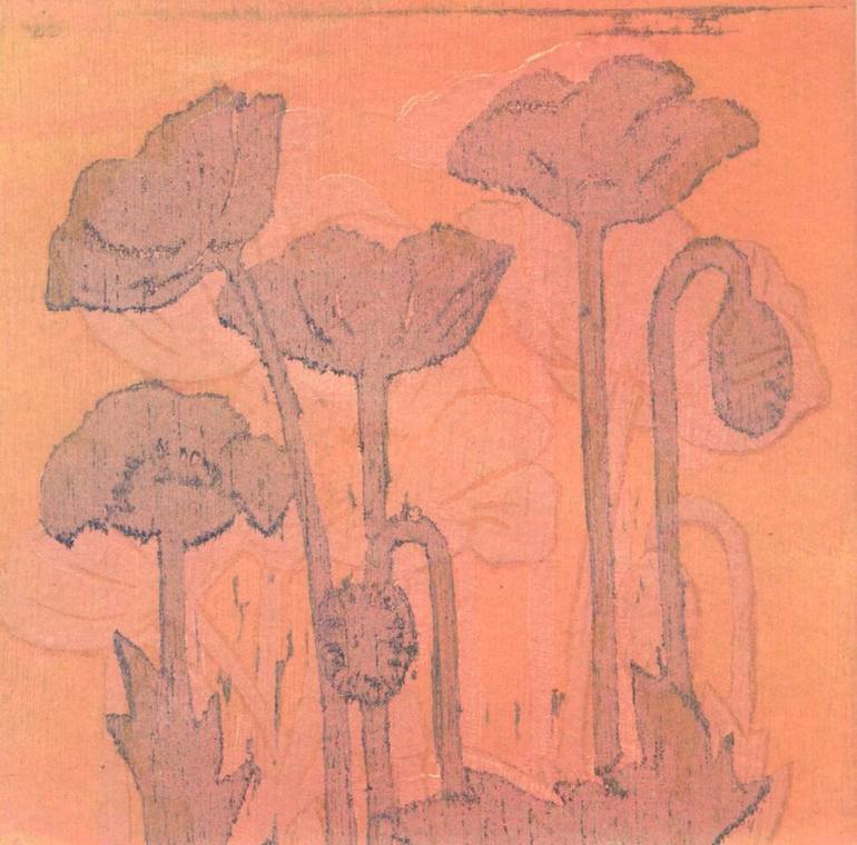 Poppy I #66 of 80 - Monoprint Printmaking by Hyun Jeung | Saatchi Art