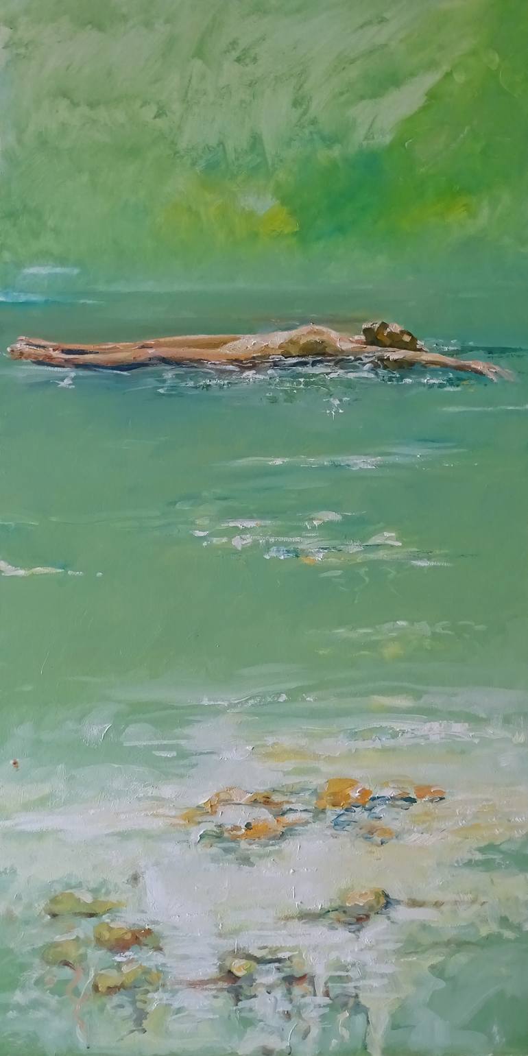 Nude at Mediterranean See. Rememberings Painting by Martin Frias ...
