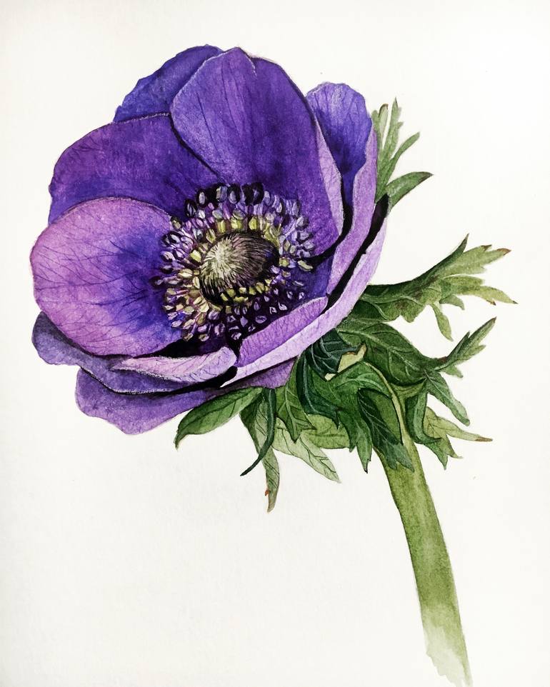 Wind flower Painting by Yevgeniya Nyrkova Kizilkaya | Saatchi Art