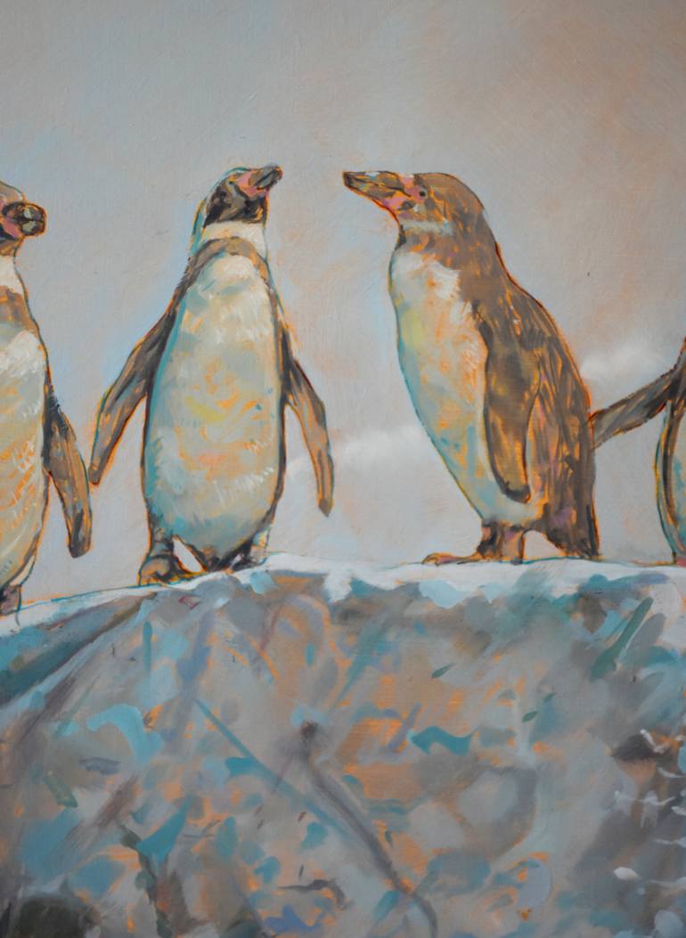Penguinery I Painting by Duncan Wright | Saatchi Art