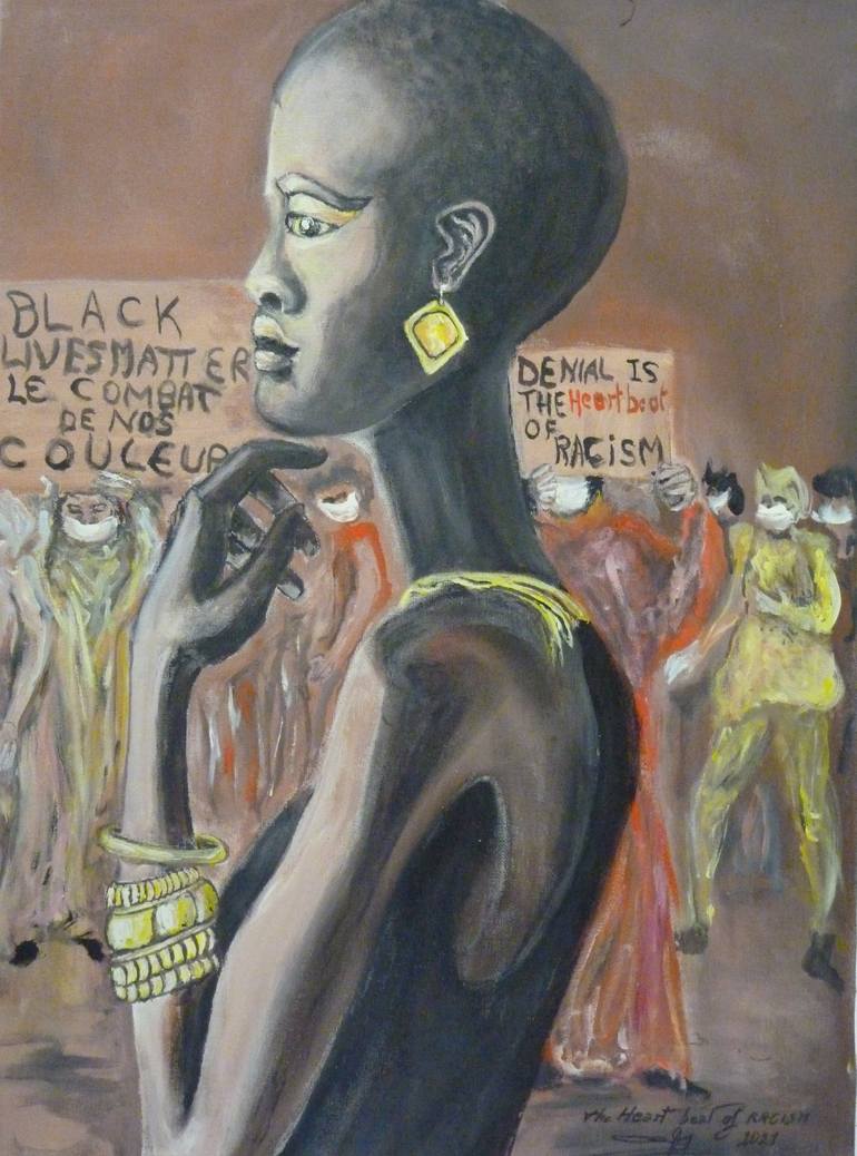 The Heart Beat Of Racism Painting by Schmitt Alain | Saatchi Art