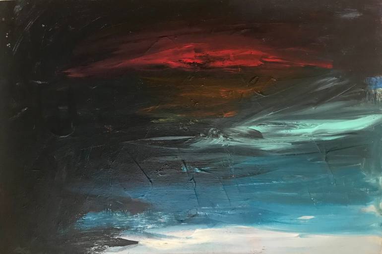 Midnight Sun Painting by Greta Bernotaite | Saatchi Art