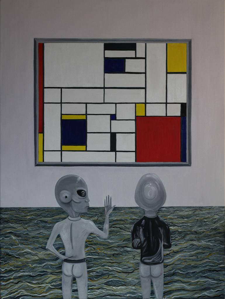 The allien's fascination about Neoplasticism Painting by Azucena ...