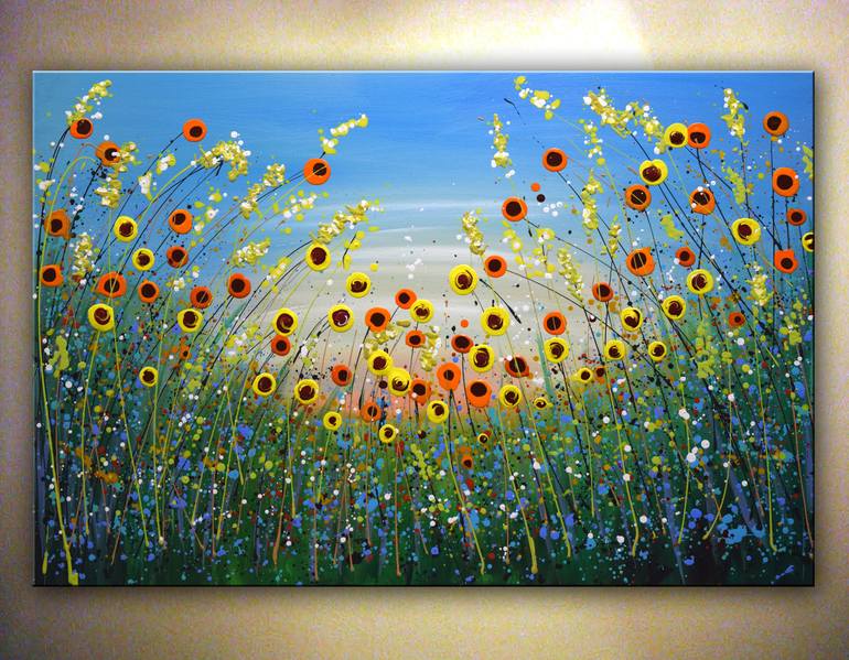 Sunflowers Field Painting by Nataliya Stupak | Saatchi Art