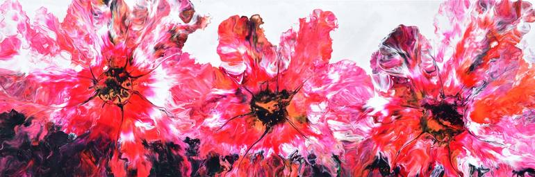 Red Flowers Painting by Nataliya Stupak | Saatchi Art