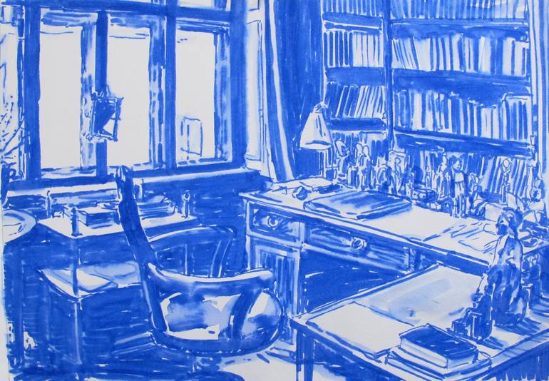 Dr Freud study room Drawing by Roosmarijn Ten Hoopen | Saatchi Art