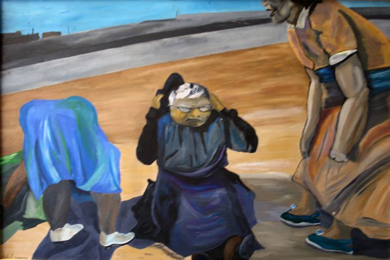 weman play to Painting by Michael Corrigan | Saatchi Art