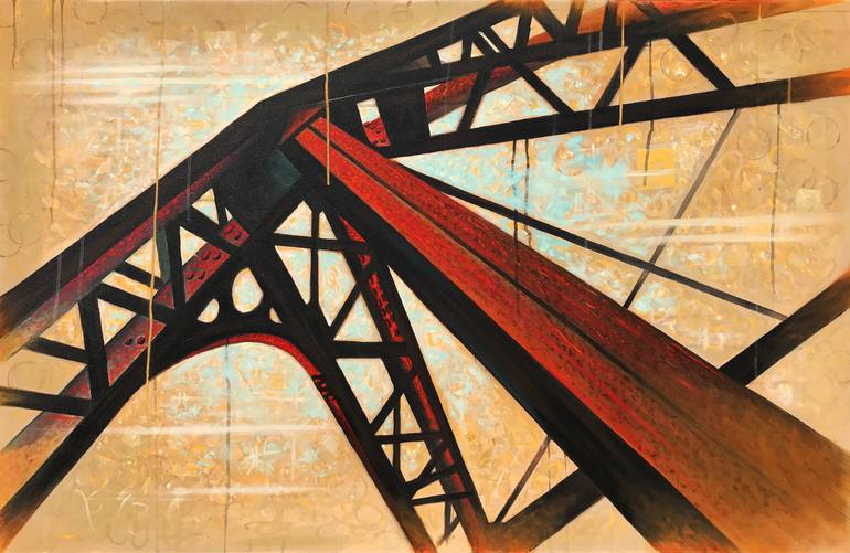 Steel Girder Architecture Painting by Thomas Tomek | Saatchi Art