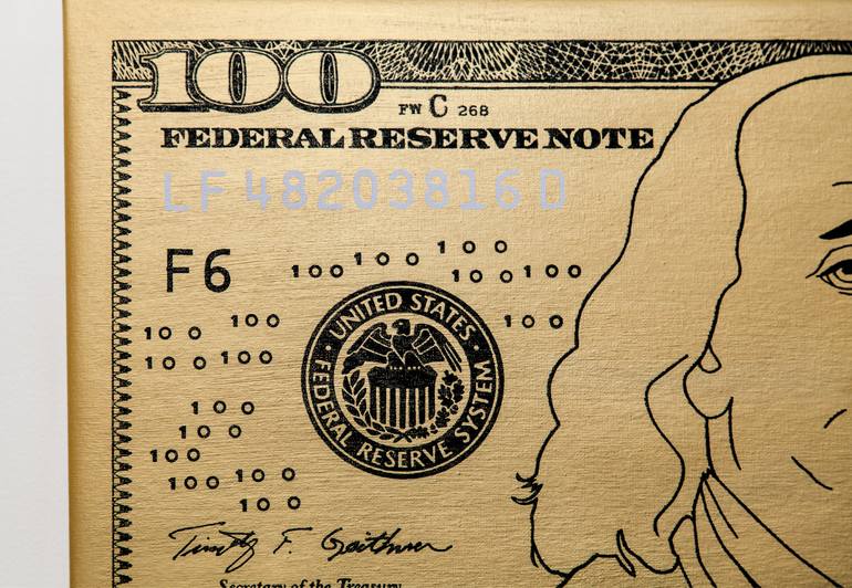 $100 US Currency 06 (Gold) Painting by Chu Currency | Saatchi Art