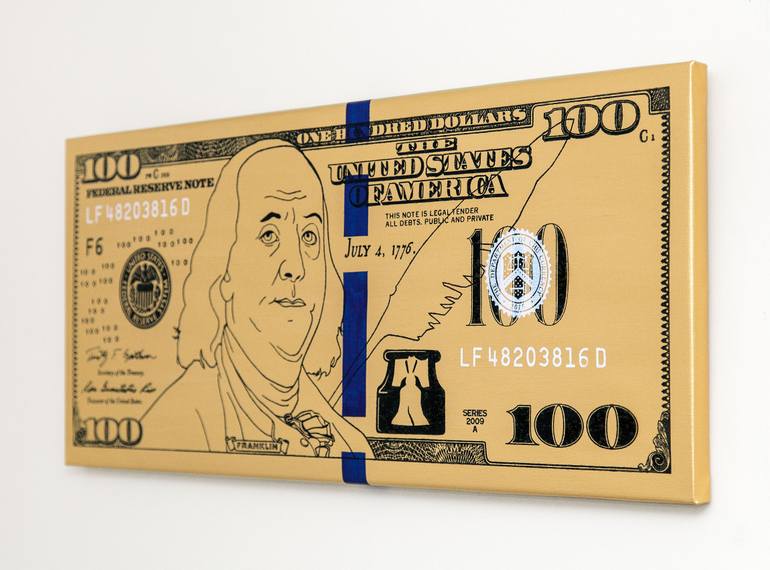 $100 US Currency 06 (Gold) Painting by Chu Currency | Saatchi Art