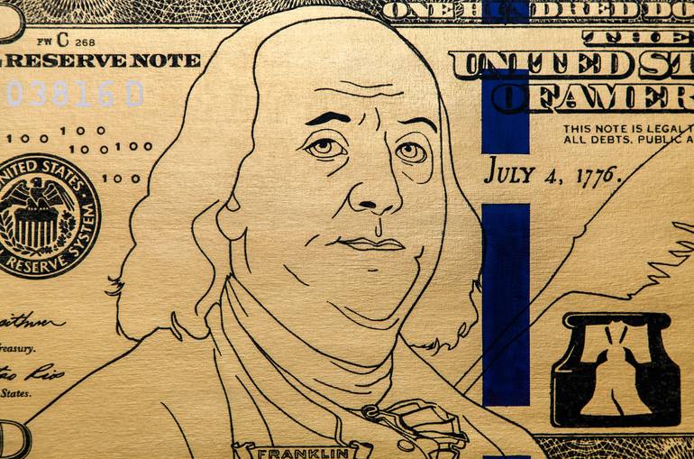 $100 US Currency 06 (Gold) Painting by Chu Currency | Saatchi Art