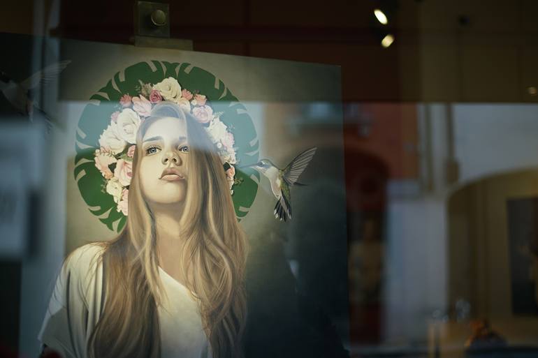 Madonna Hummingbird Painting by Chiara Cappelletti | Saatchi Art