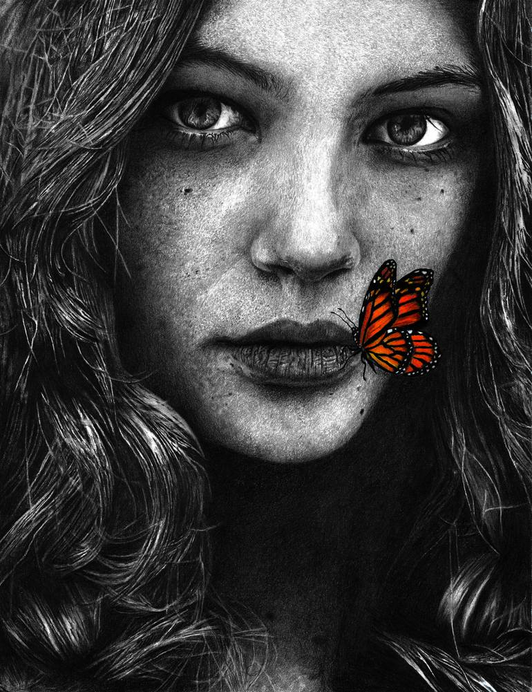 The butterfly effect Drawing by Māra Skuja | Saatchi Art