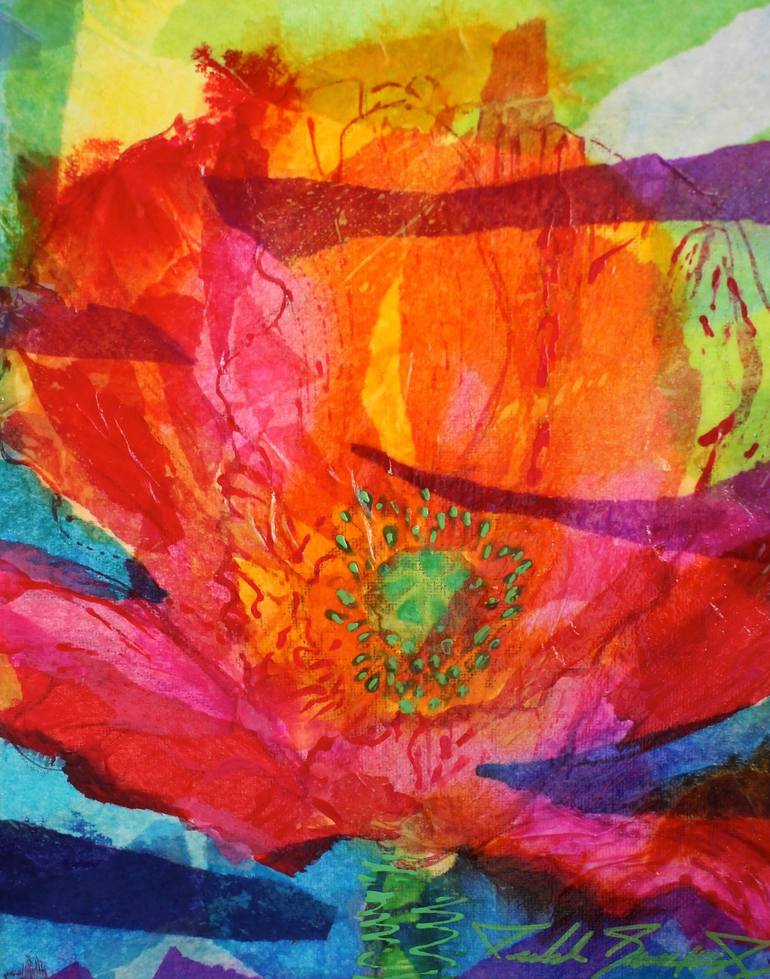 Jazzy Poppy III Collage by Richlin Burnett-Ryan | Saatchi Art